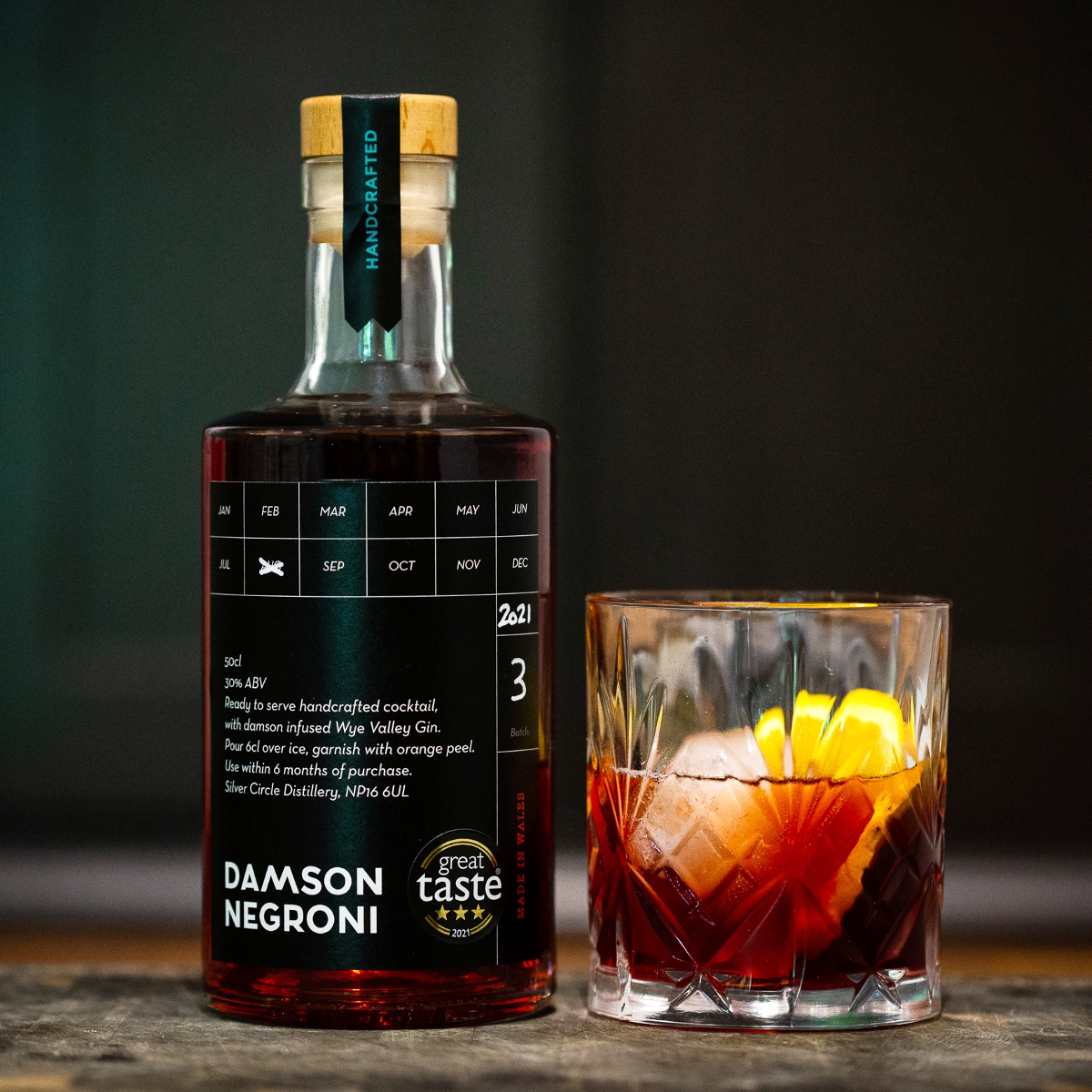 Damson Negroni 50cl, Welsh Drinks, Food & Drink Wales
