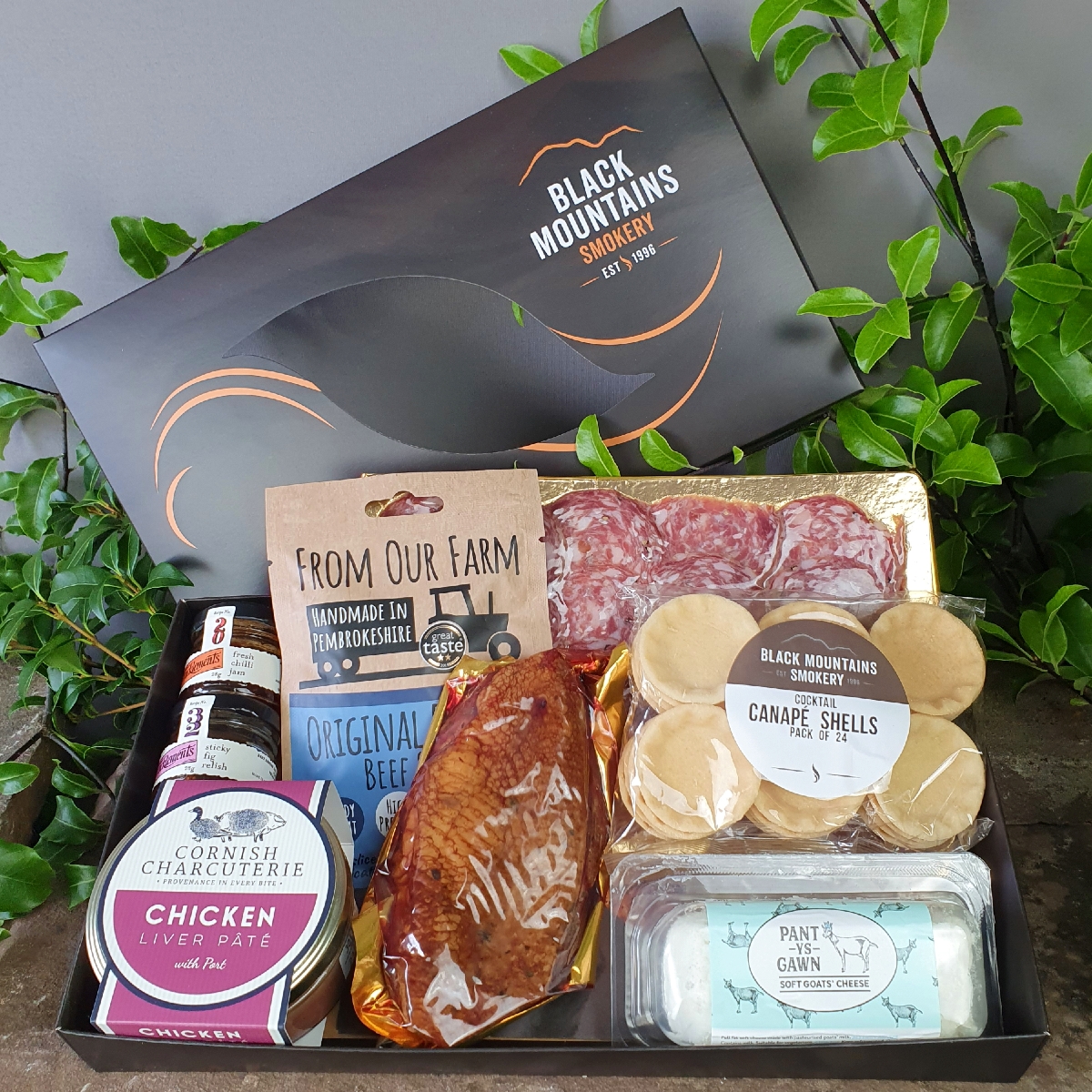 Christmas Nibbles with Drinks, Hamper Box, Food Gift, Welsh Hamper